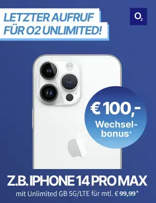 o2 Mobile Unlimited Max (Young) ab 89,99€ mit iPhone 15 (Pro) ab 4,95€ uvm.