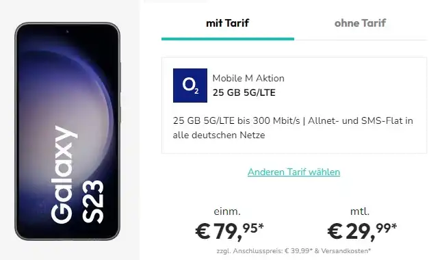o2 Mobile M: 25 GB ab 29,99€ + Top-Handy's ab 4,95